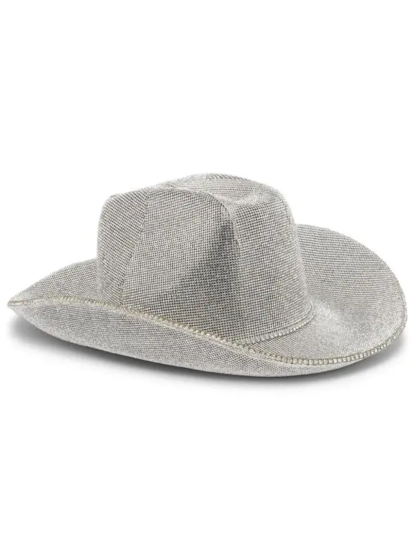 Philipp Plein Texas Crystal-embellished Cowboy Hat - Silver