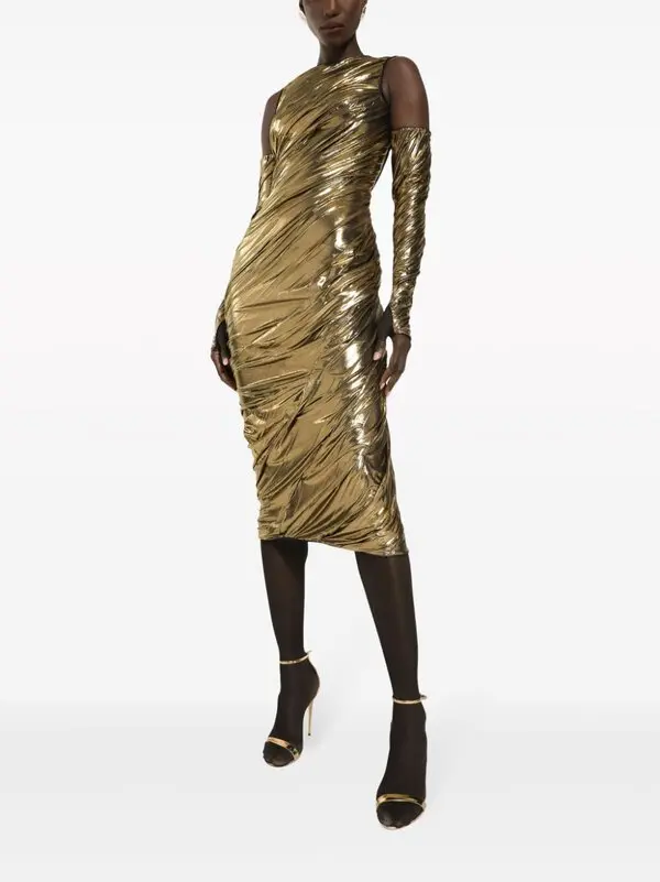 Dolce & Gabbana Foiled-finish Panelled Dress