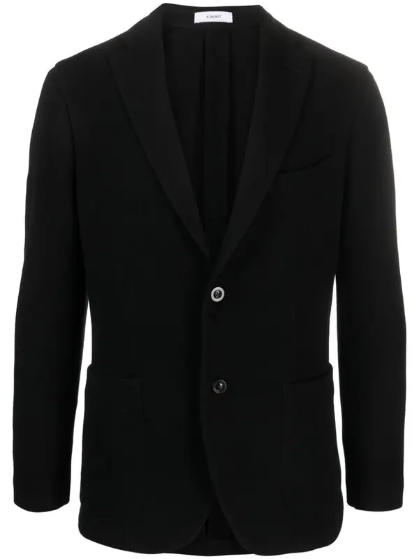 Boglioli Knitted Single-breasted Blazer - Black
