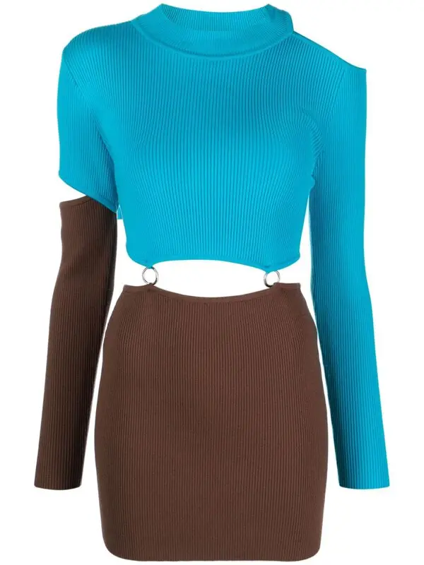 Andersson Bell Cut-out Two-tone Dress