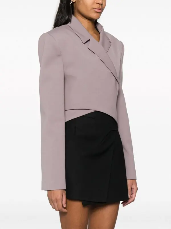 SSHEENA Wrap-design Cropped Blazer - Purple