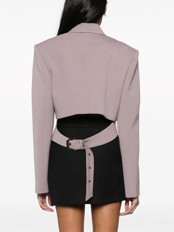 SSHEENA Wrap-design Cropped Blazer - Purple