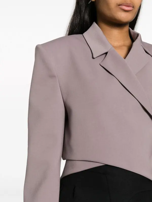 SSHEENA Wrap-design Cropped Blazer - Purple