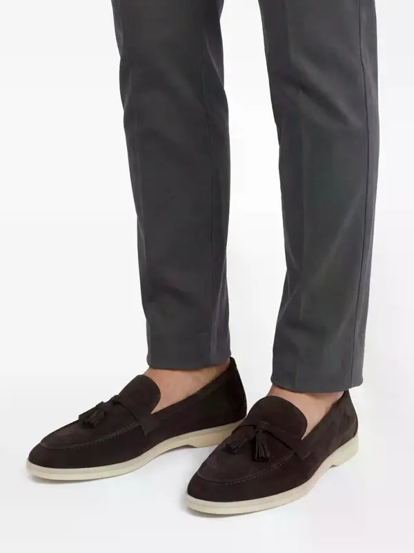 SCAROSSO Leandra Tassel-detail Loafers - Brown