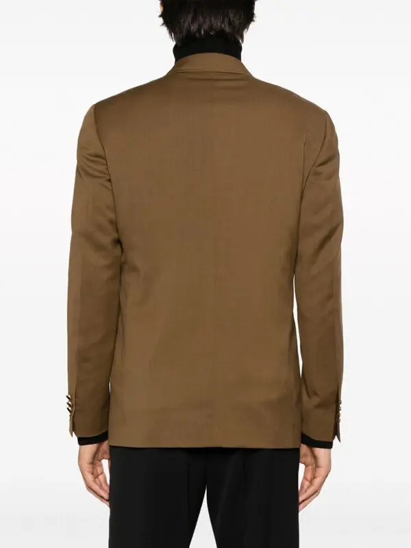 LARDINI Double-breasted Wool Blazer - Brown