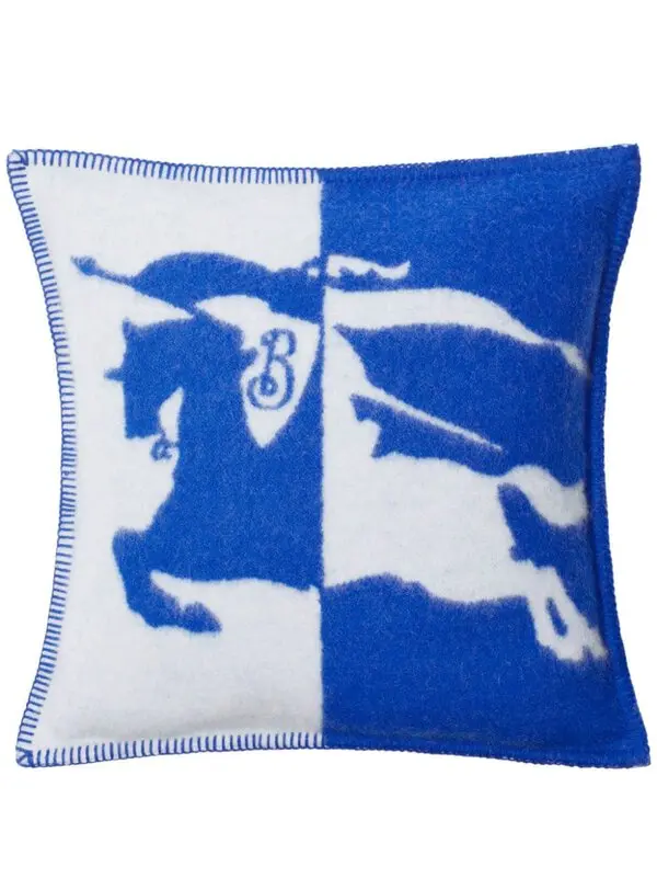 Burberry Ekd-jacquard Wool Cushion - Blue