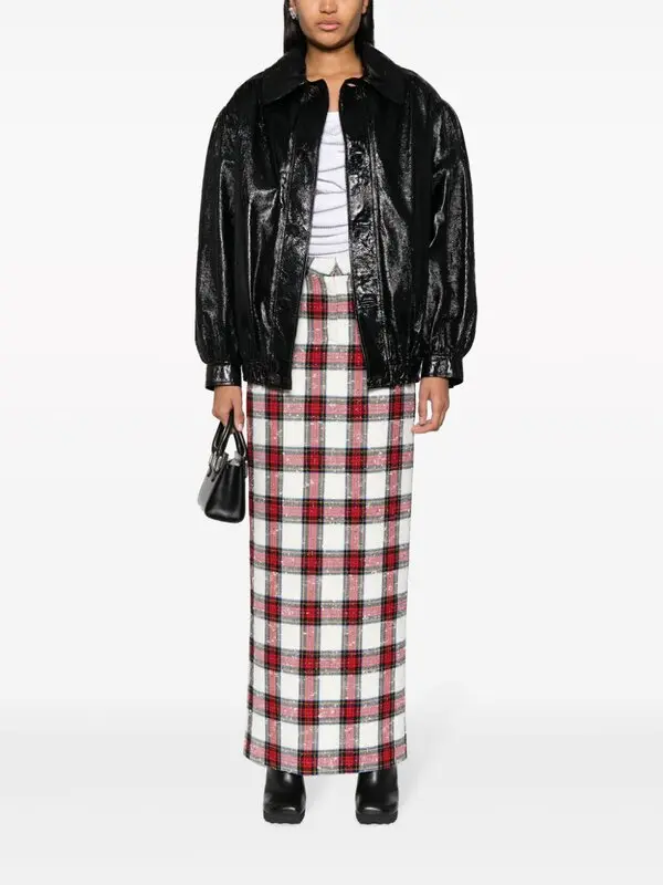 Alessandra Rich Patent-goatskin Bomber Jacket