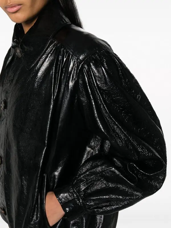 Alessandra Rich Patent-goatskin Bomber Jacket