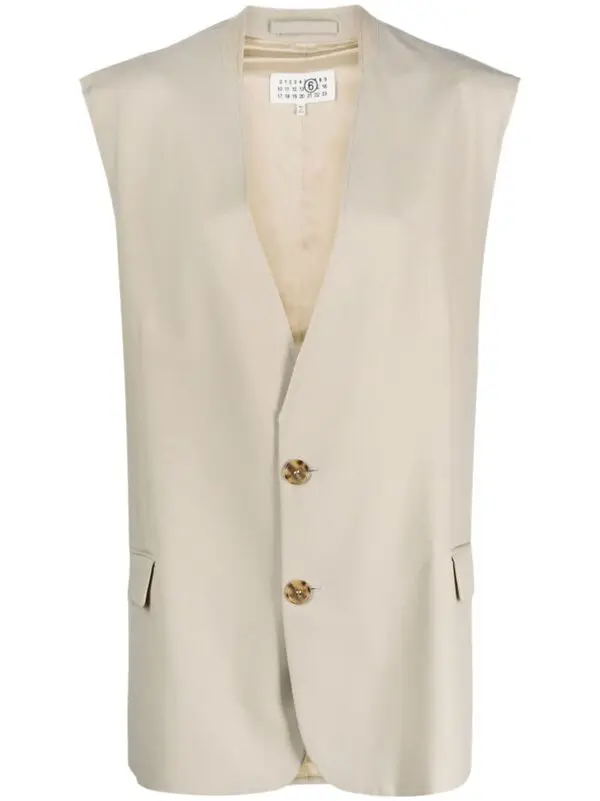 MAISON MARGIELA Single-breasted Tailored Vest - Neutrals