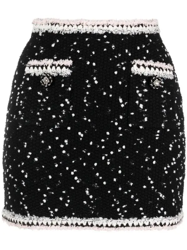 SELF-PORTRAIT Knit Mini Skirt - Black