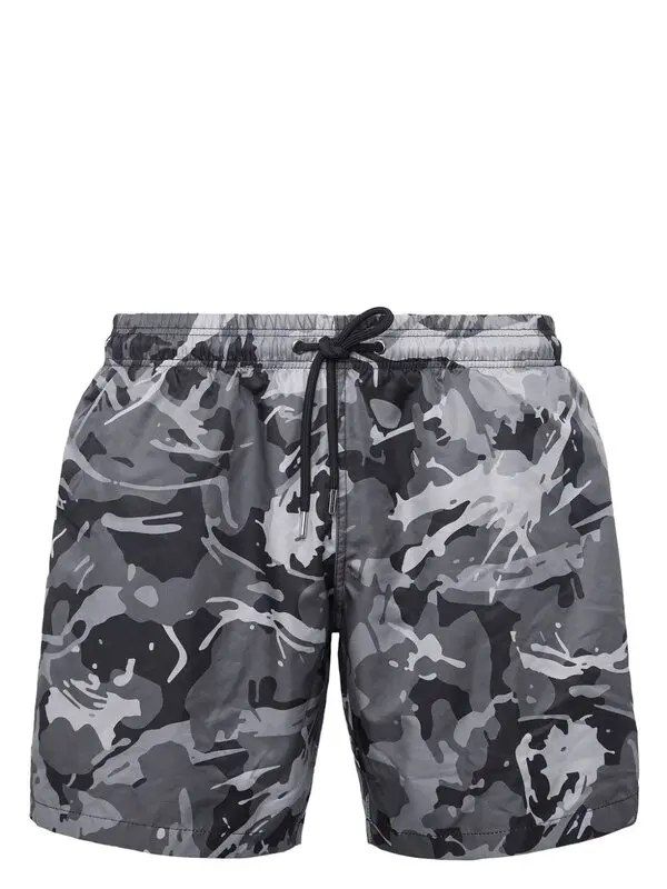 PLEIN SPORT Camouflage-print Swim Shorts - Black