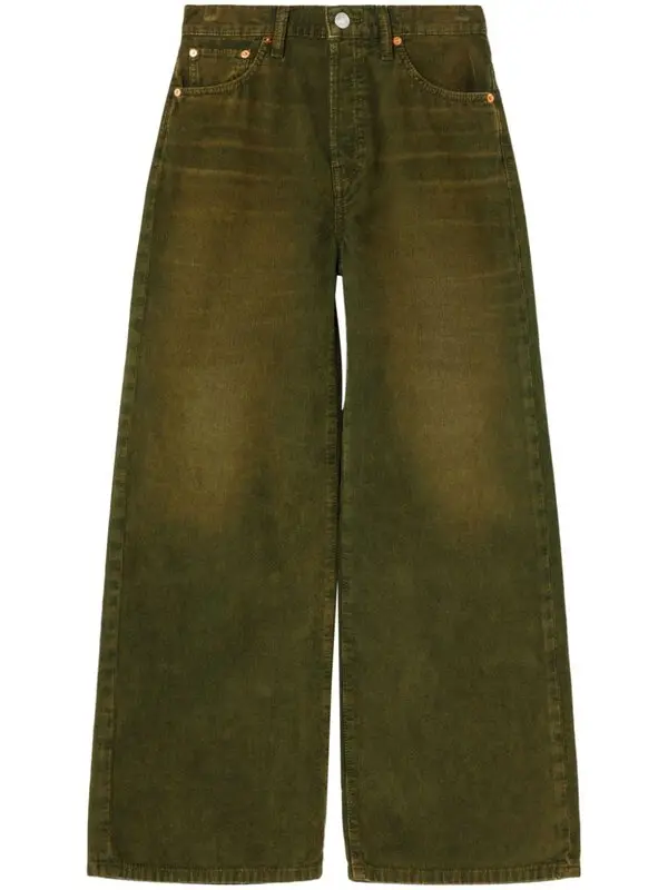 RE/DONE High-rise Wide-leg Jeans - Green
