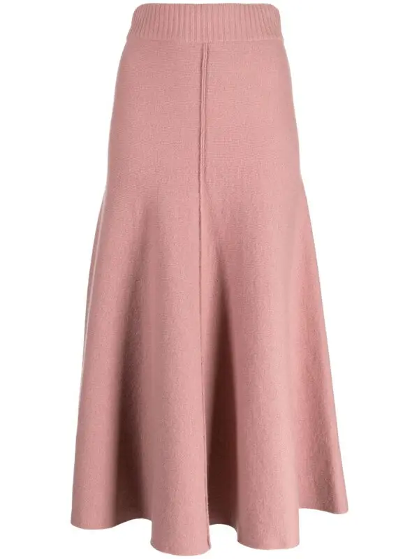 Pringle Of Scotland Fine-Knit Midi Skirt Pink 50% Off