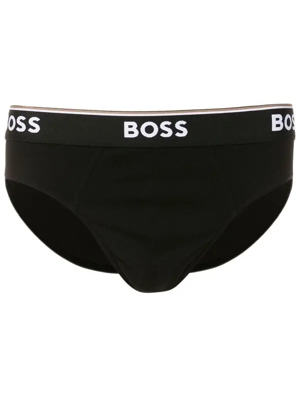 BOSS Stripe-trim Briefs - Grey