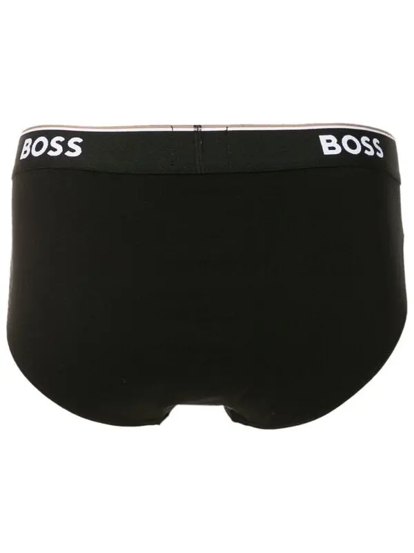 BOSS Stripe-trim Briefs - Grey