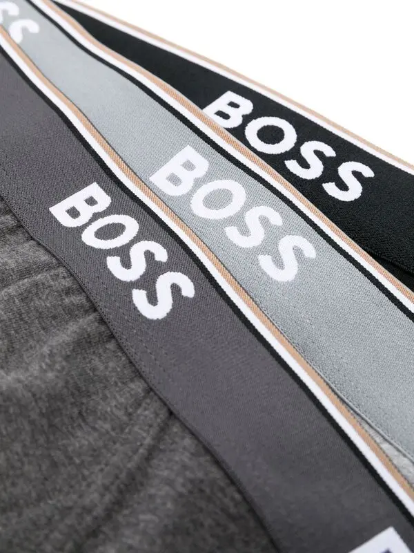 BOSS Stripe-trim Briefs - Grey