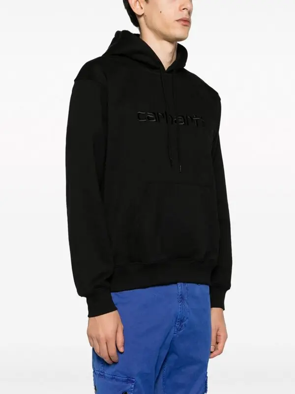 Carhartt Work In Progress Logo-embroidered Hoodie - Black