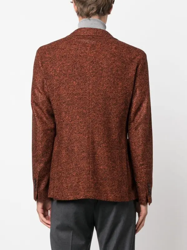 MANUEL RITZ Enamel-detail Single-breasted Blazer - Orange