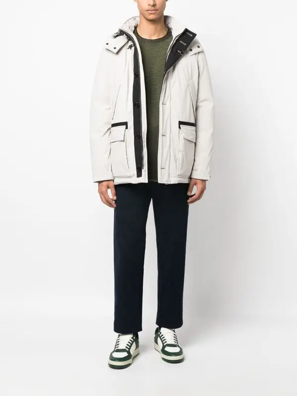 FAY Caban Piuma Hooded Jacket - Neutrals