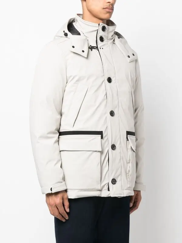 FAY Caban Piuma Hooded Jacket - Neutrals