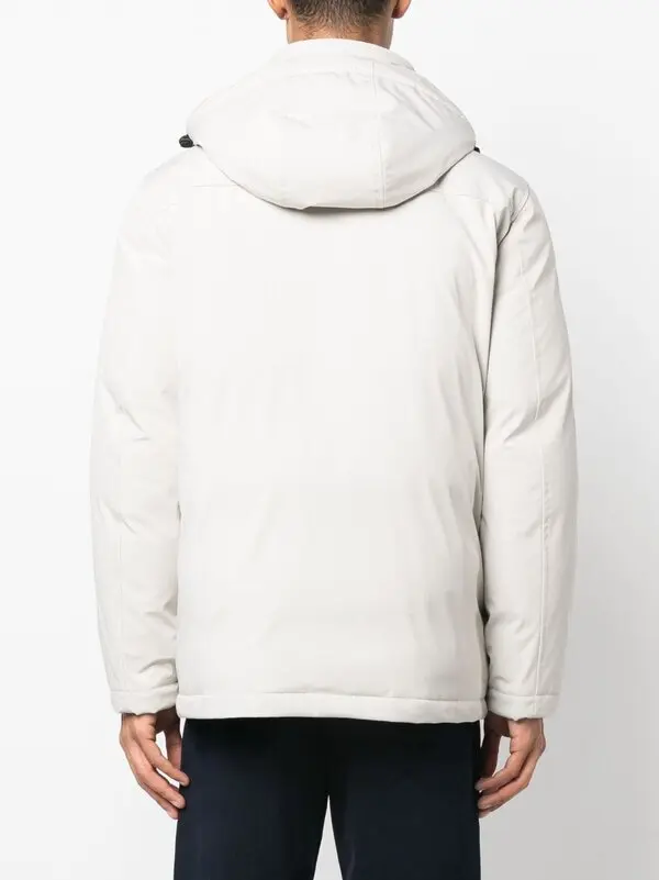 FAY Caban Piuma Hooded Jacket - Neutrals
