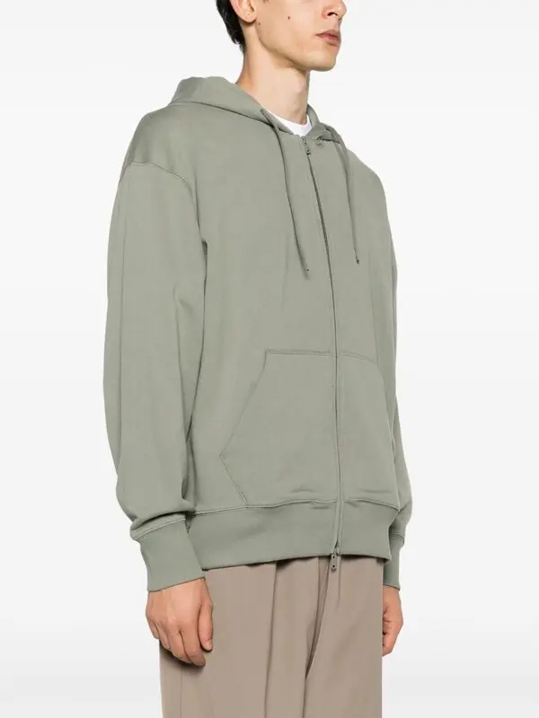Y3 Zip-up Organic Cotton Hoodie - Green