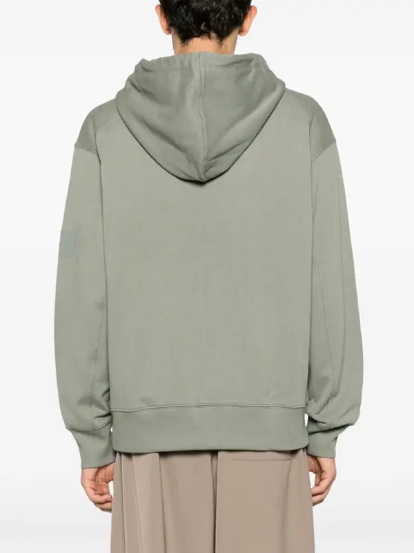Y3 Zip-up Organic Cotton Hoodie - Green