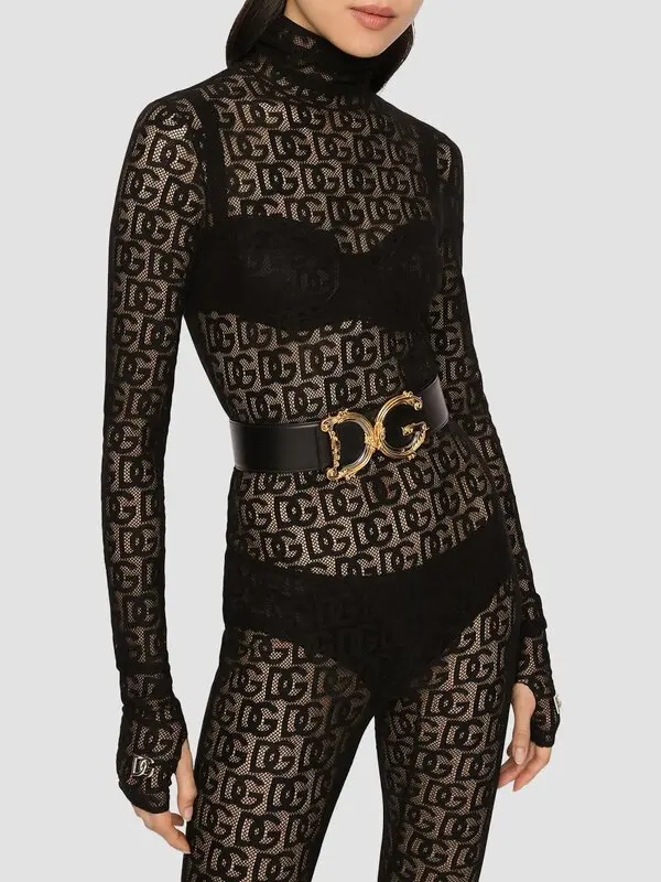 Dolce & Gabbana 50mm Dg Baroque Leather Belt