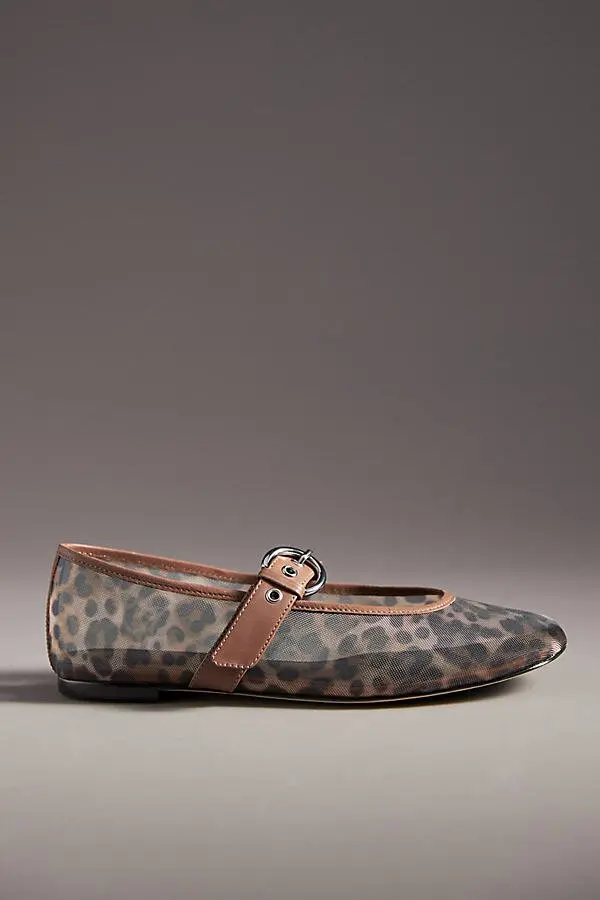 REFORMATION Bethany Flats - Leopard Mesh