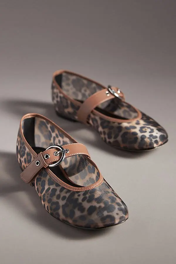 REFORMATION Bethany Flats - Leopard Mesh