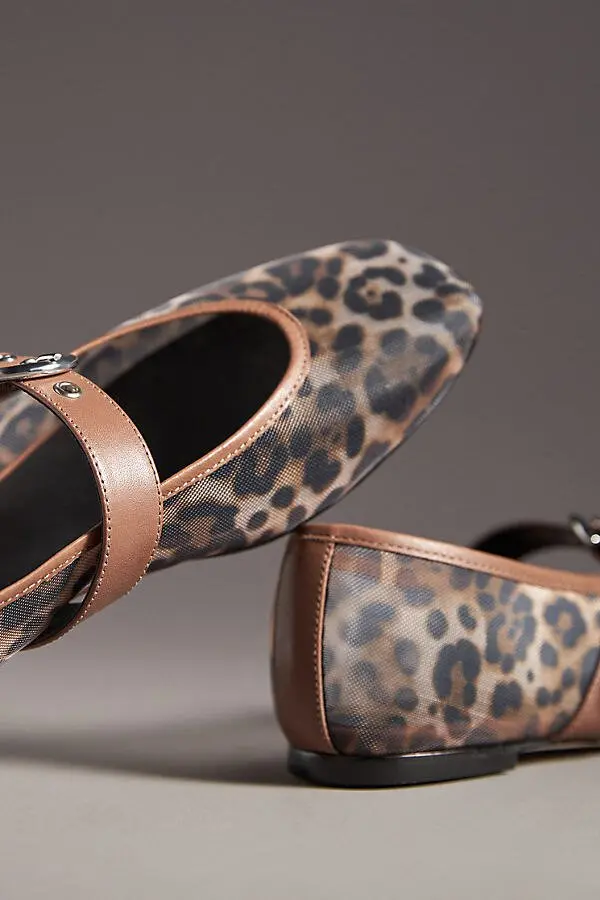 REFORMATION Bethany Flats - Leopard Mesh