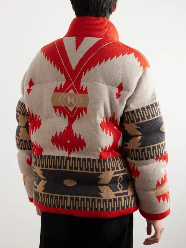 Alanui Icon Quilted Wool-jacquard Down Jacket