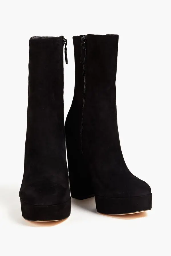STUART WEITZMAN Suede Platform Ankle Boots