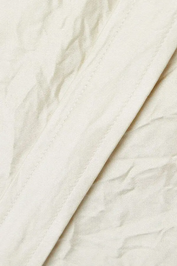 Brandon Maxwell Allie Crinkled Satin-twill Shirt