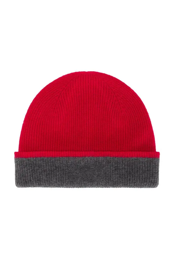 Guest In Residence Cashmere Beanie - True Red & Charcoal