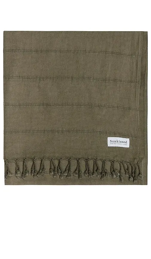 SUNKISSED Sand Free Beach Towel In Olive - Capri
