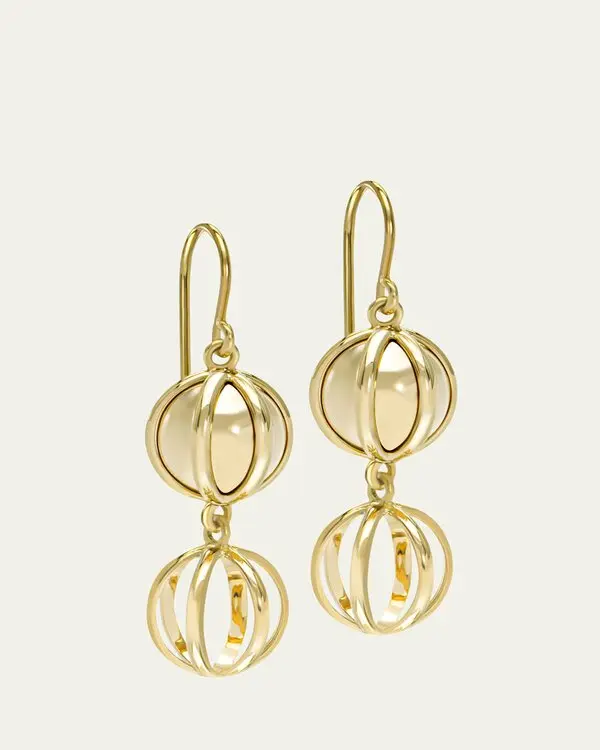 L. KLEIN Prisma 18k Yellow Drop Earrings