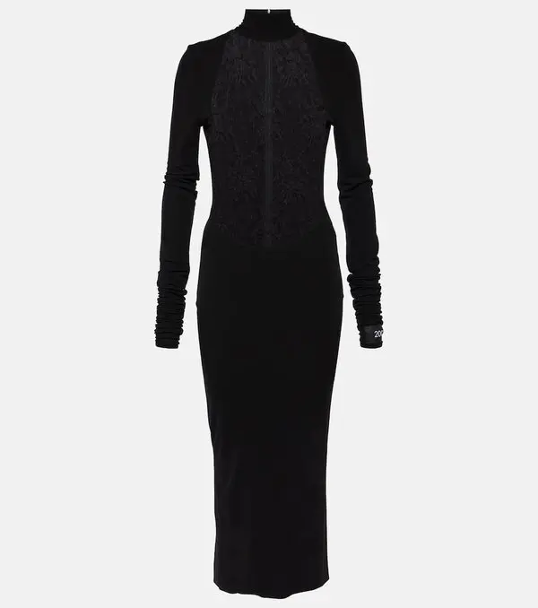 Dolce & Gabbana Chantilly Lace And Jersey Midi Dress