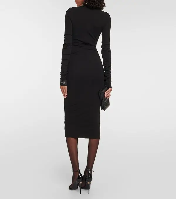 Dolce & Gabbana Chantilly Lace And Jersey Midi Dress