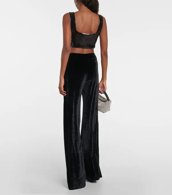 Galvan Beating Heart Sequin Top - Black