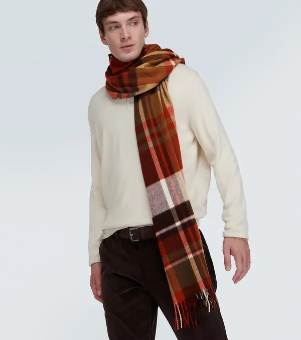 Loro Piana Royal College Checked Cashmere Scarf
