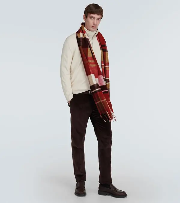 Loro Piana Royal College Checked Cashmere Scarf