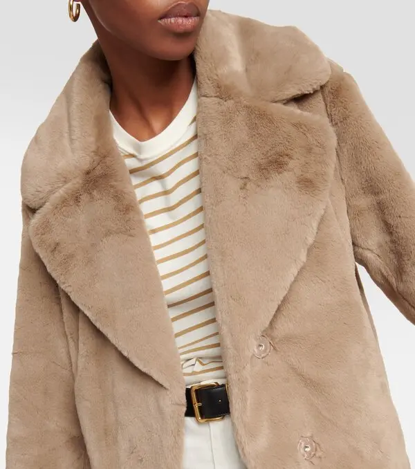 Velvet By Graham Spencer Raquel Faux Fur Jacket In Brown 50