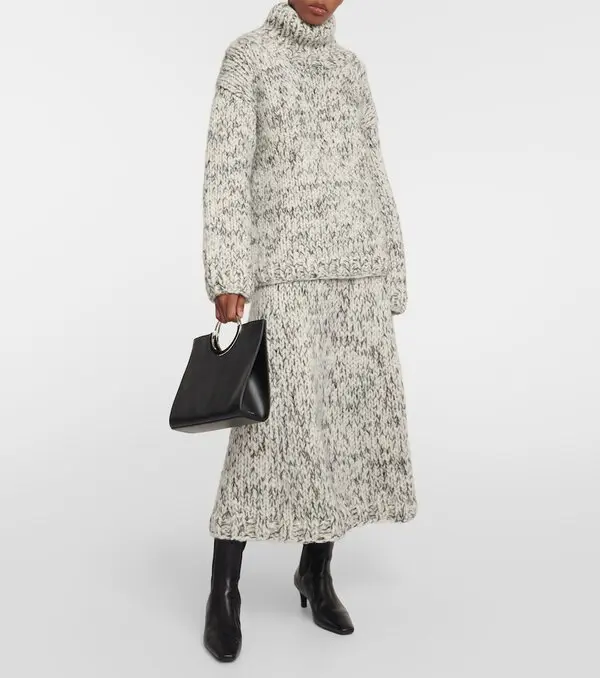 JOSEPH Wool-blend Midi Skirt
