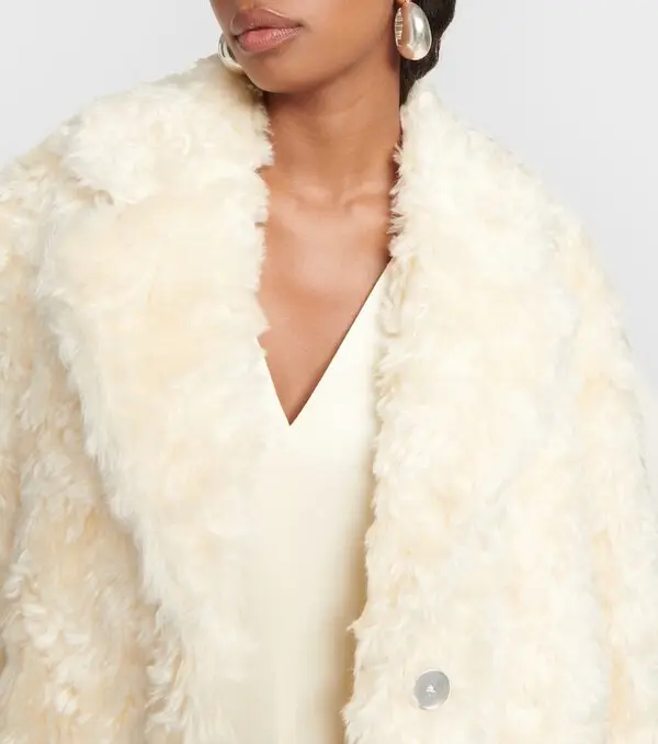 JIL SANDER Faux Fur Overcoat