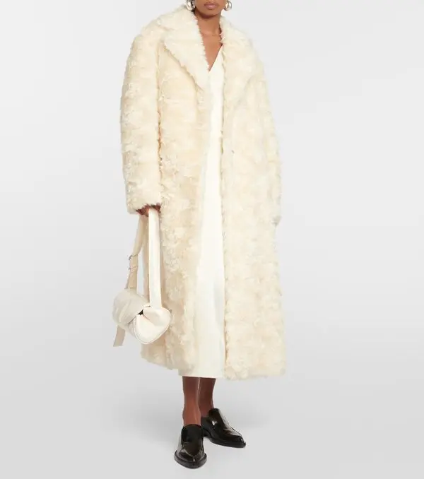 JIL SANDER Faux Fur Overcoat
