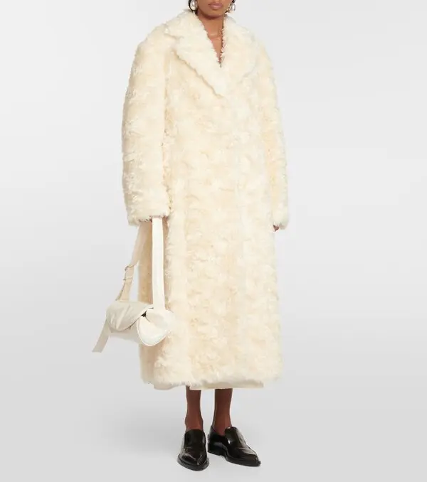 JIL SANDER Faux Fur Overcoat