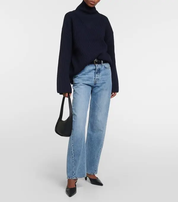 TOTEME Ribbed-knit Wool Turtleneck Sweater