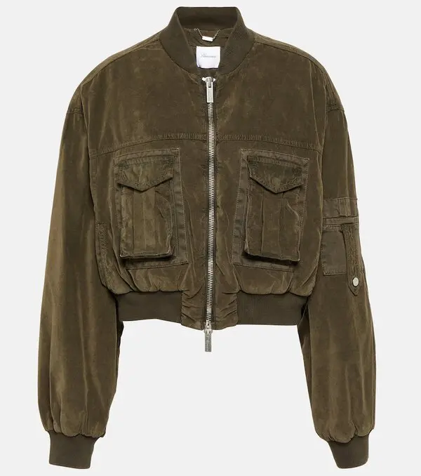 Blumarine Velvet Bomber Jacket - Green