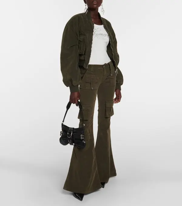Blumarine Velvet Bomber Jacket - Green
